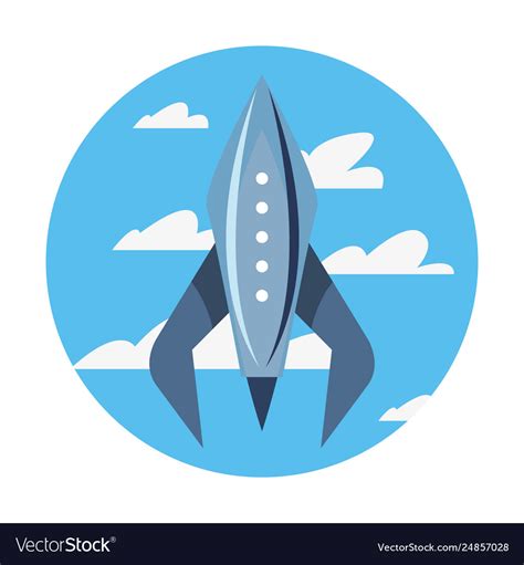 Rocket Spaceship Flying Royalty Free Vector Image