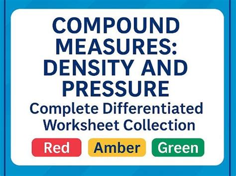 Compound Measures Gcse Maths Worksheets Teaching Resources