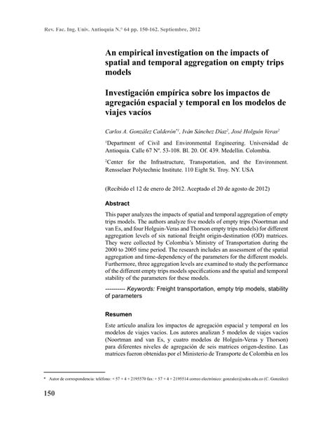 Pdf An Empirical Investigation On The Impacts Of Spatial And Temporal