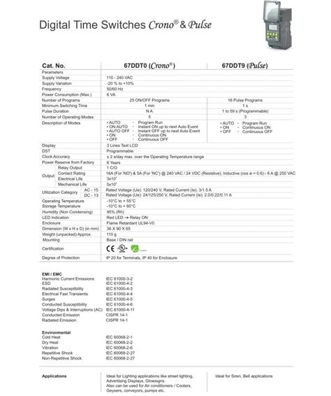 Digital Time Switches CHRONO Pulse PT Lestari Elektrik Otomasi