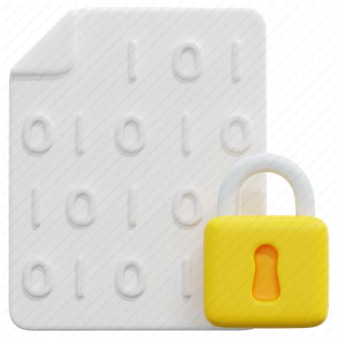 encrypted file data cyber security digital padlock 3d