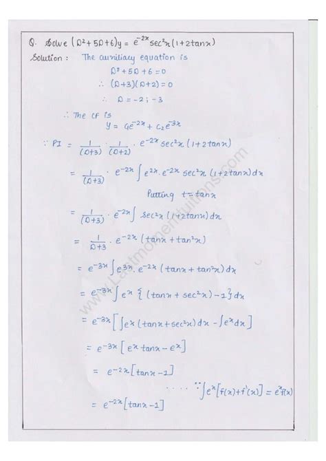 Linear Differential Equation Pdf