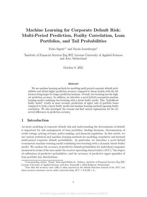Machine Learning For Corporate Default Risk Multi Period Prediction