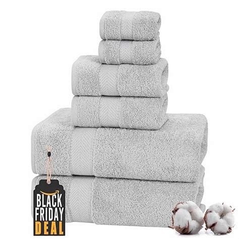 Textilom 100 Turkish Cotton 6 Pcs Bath Towel Set Luxury Bath Towels