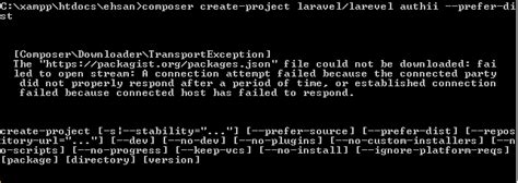 Php Packagesjson File Could Not Be Downloaded Stack Overflow