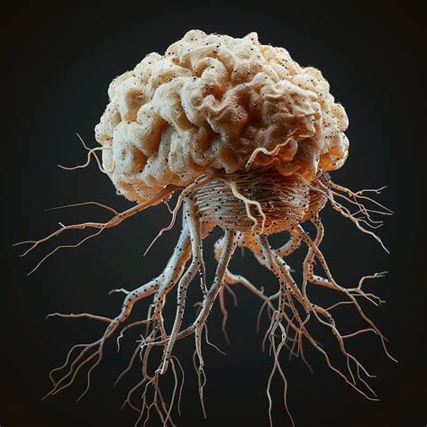 3d Rendered Photo Of Realistic Human Brain Showing Firing Neurons And Nerve Extensions Premium