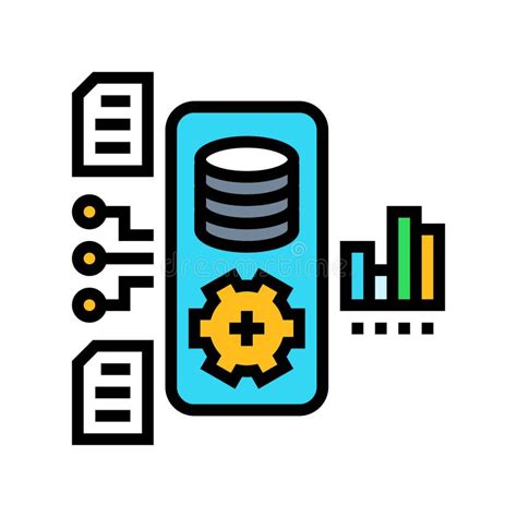 Data Processing Pipeline Ai Integration Color Icon Vector Illustration Stock Illustration