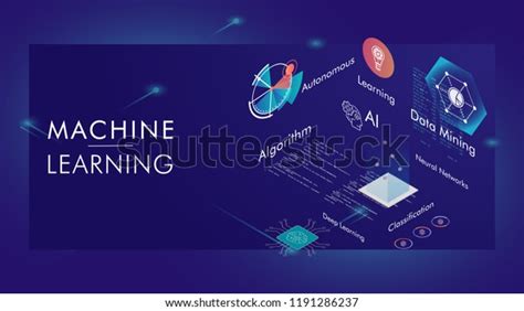 machine learning ai data mining algorithm stock vector royalty free