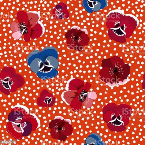 밝고 아름 다운 완벽 한 다채로운 꽃 패턴에 손으로 그린 화이트 폴카 도트 배경 개화 꽃입니다 벡터 여름 Designfor 패션 직물 및 모든 인쇄 0명에 대한 스톡 벡터