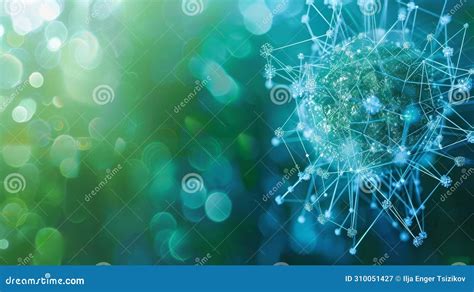 Blue And Green Cyber Nano Communication Big Data Internet Network Ai Innovation Line Dot