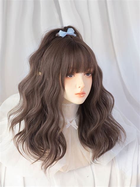 Long Curly Synthetic Wig With Bangs Wigs With Bangs Hair Wigs