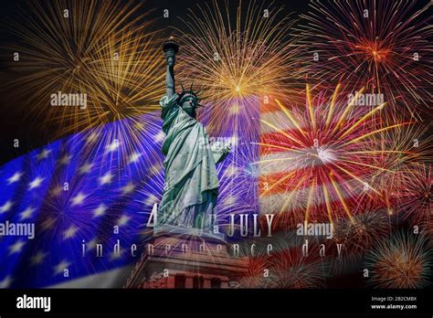 4th Of July Fireworks Statue Of Liberty