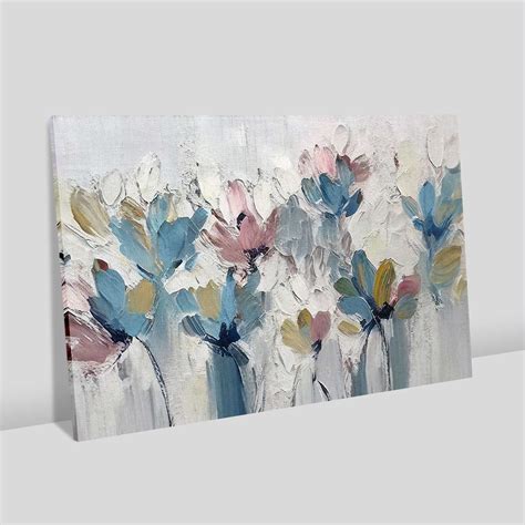 Quadro Retangular Flores Em Tons Pasteis Liê Decor