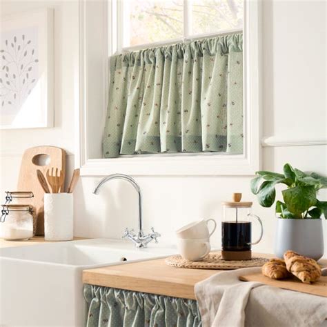 Bees Café Style Unlined Slot Top Single Curtain Dunelm