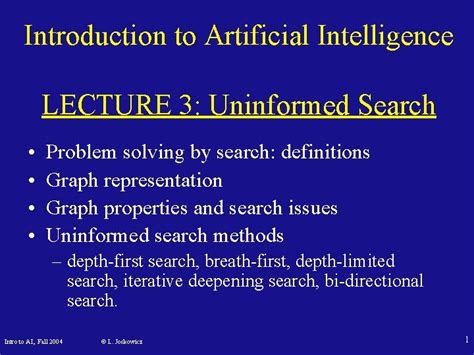 introduction to artificial intelligence lecture 3 uninformed search