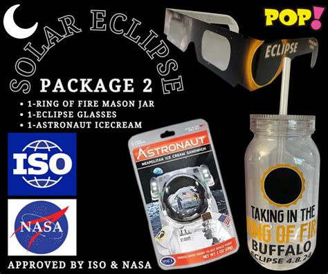 Solar Eclipse Package 2 Glasses Ice Cream Mason Jar
