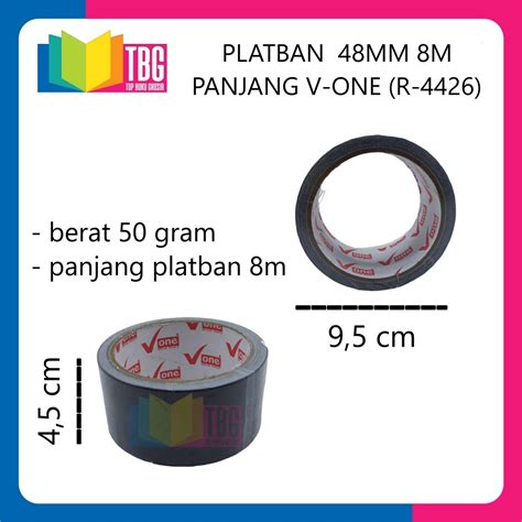 Jual 1 Pcs Platban 48mm 8m Panjang V One Solasi Isolasi Lakban Hitam