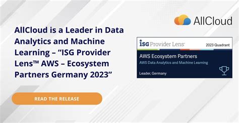 Allcloud Is A Leader In Data Analytics And Machine Learning “isg Provider Lens™ Aws