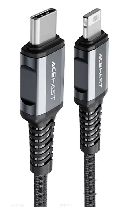ᐉ Кабель Acefast C1 01 Type C To Lightning 30 W 120 см Gray • Купить в Киеве Украине • Лучшая