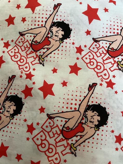Betty Boop Ruby Stars Cotton Fabric Etsy