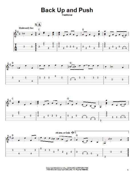 Back Up And Push By Traditional Solo Guitar Guitar Instructor