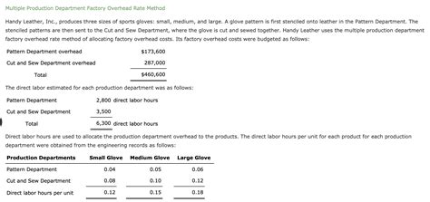 Solved Multiple Production Department Factory Overhead Rate Chegg Com