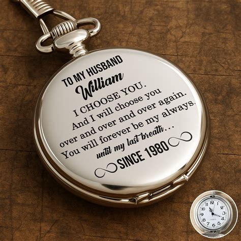 To My Husband I Choose You Elegant Pocket Watch T For Husband