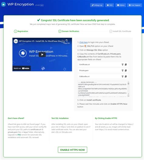 wp encryption one click free ssl certificate and ssl redirect