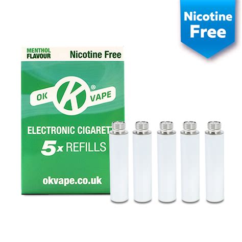 Ok Vape E Cig Nicotine Free Menthol Cartridges