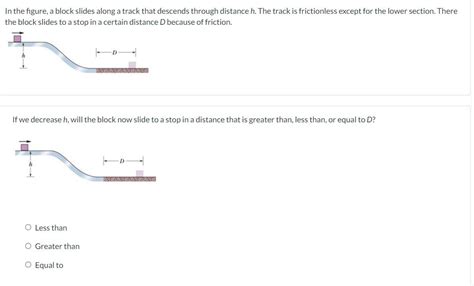 Solved In The Figure A Block Slides Along A Track That Chegg
