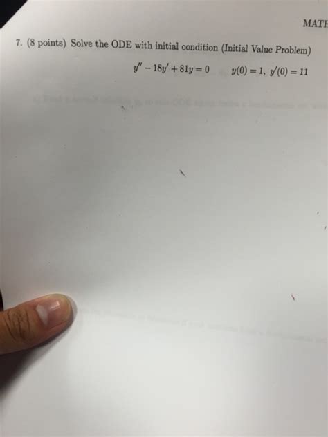 Solved Solve The ODE With Initial Condition Initial Value Chegg