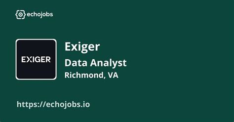 Exiger Is Hiring Data Analyst Richmond Va Vba Sql Python R R