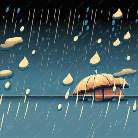 Premium Photo Cartoon Rain Vector Illustration Style