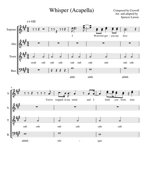 Whisper Acapella Sheet Music For Piano Voice Download Free In Pdf