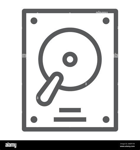 Hard Disk Line Icon Electronic And Device Hdd Sign Vector Graphics A Linear Pattern On A