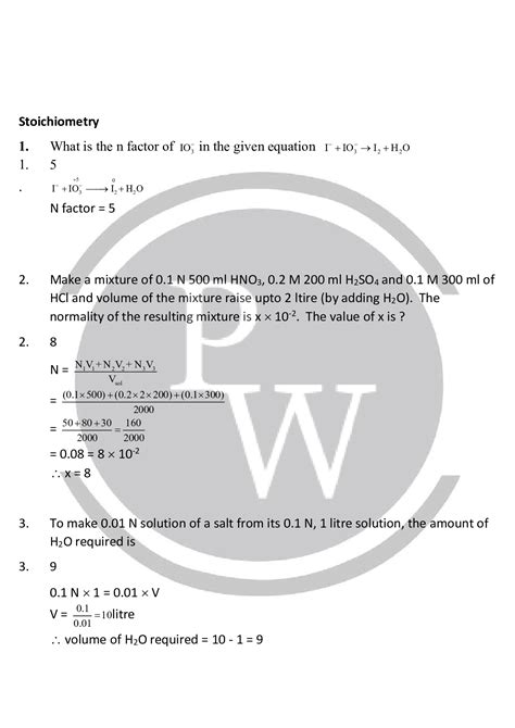 Integer Type Questions With Solutions Of Electrochemistry Physics Wallah