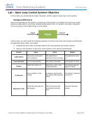 Exploring Open Loop Control Systems Inputs Plants Outputs Course Hero