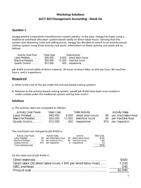 Week 6 Workshop Solutions Pdf Financial Economics Accounting
