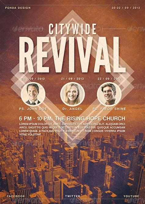 Revival Flyer Templates 43 Customizable Psd Flyer Designs