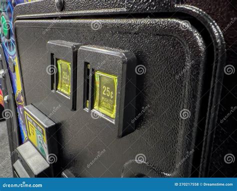 Selective Focus On The Coin Slot On An Arcade Machine Inside A Video
