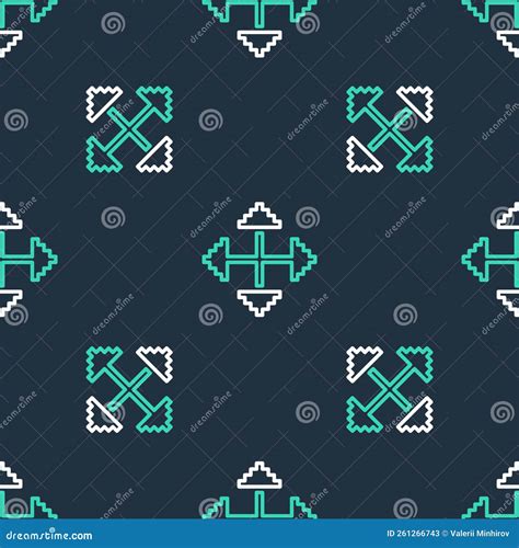 Set Pixel Arrows In Four Directions Arrow Open Book Crossed Ruler And Pencil And Icon