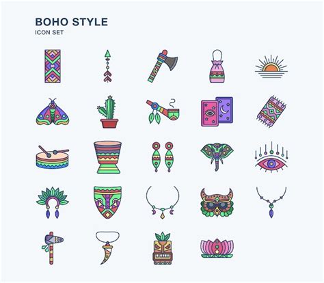 Premium Vector Boho Style Vector Icons