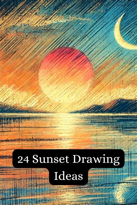 24 Sunset Drawing Ideas Drawings Crayon Drawings Pastel Sunset