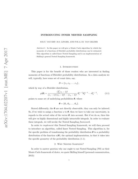 Pdf Introducing Inner Nested Sampling