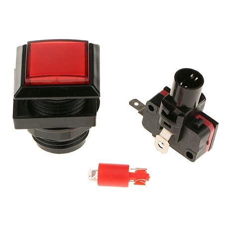 Reemplazo De 3 3cm Arcade Push Button Con Interruptor Led Rojo Yotijar Botón Pulsador De La