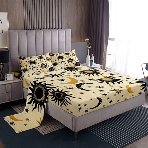 Sun And Moon Full Bed Sheets Bohemian Exotic Style Sheets For Boys