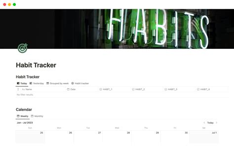 habit tracker dashboard notion template
