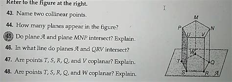 refer to the figure at the right 43 name two collinear points 44