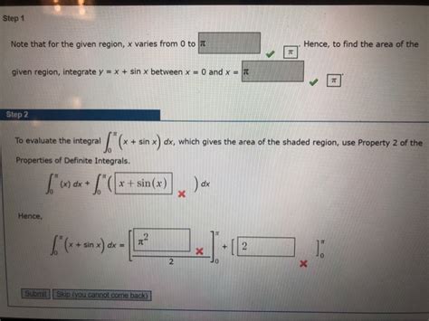 Solved Step 1 Note That For The Given Region X Varies From