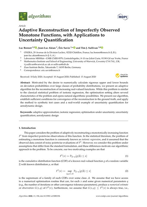 Pdf Adaptive Reconstruction Of Imperfectly Observed Monotone Functions With Applications To